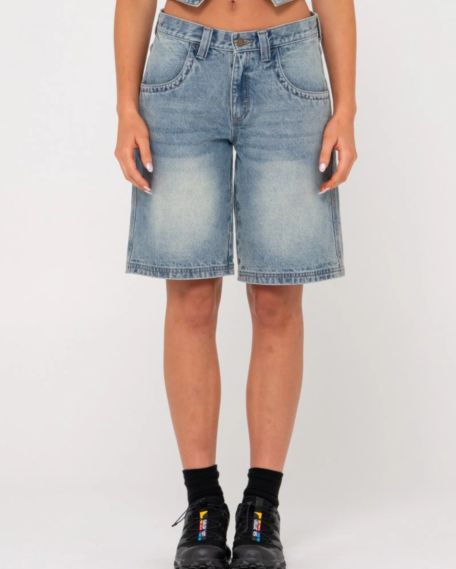 Rusty Flip Mommy Low Rise Baggy Jort | Womens Jorts - Rusty Australia